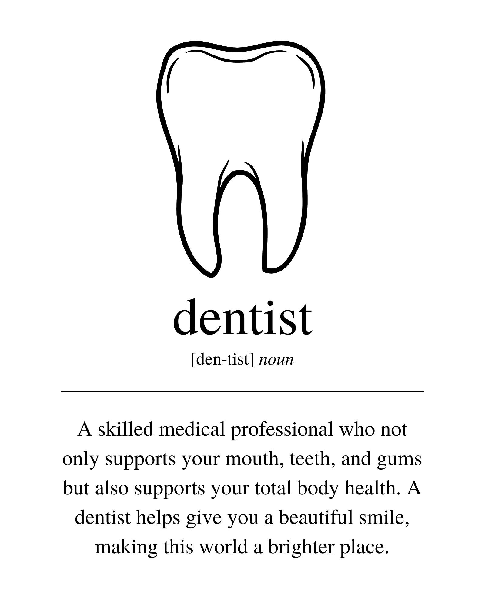 Dentist Definition Poster Art Dental Office Decor Dental - Etsy