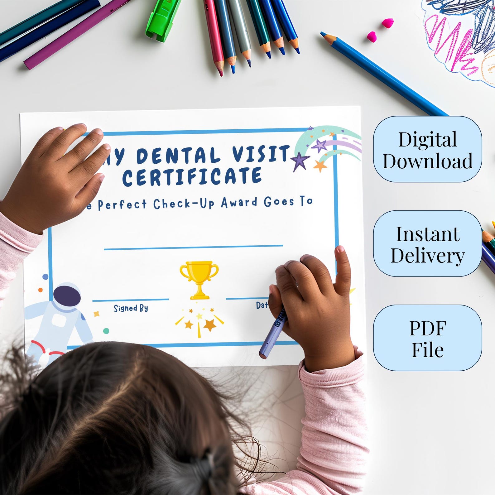 Dental Digital Download First Tooth Certificate New Pediatric Dentist ...