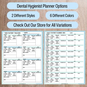 Blue Dental Hygienist Patient Planner for Dental Patient Tracker Dental ...