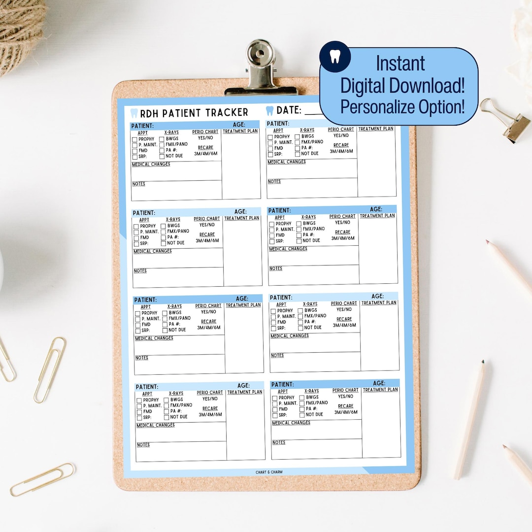 Dental Hygienist Patient Planner Hygienist Day Planner New Hygienist ...