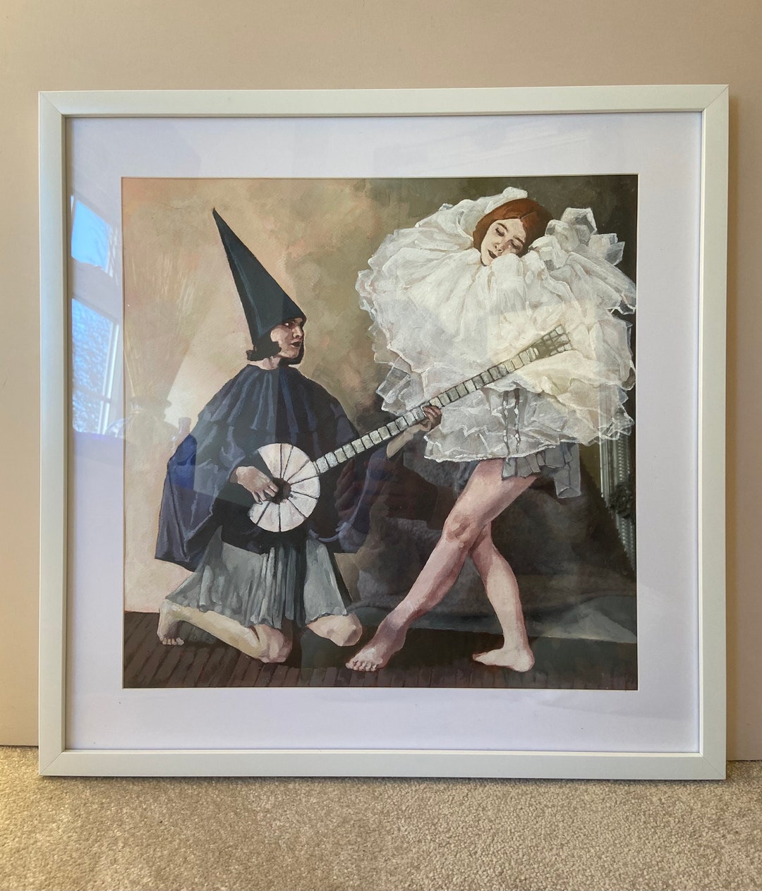 Framed Artwork. Original Painting. the Banjo and the Puff by - Etsy