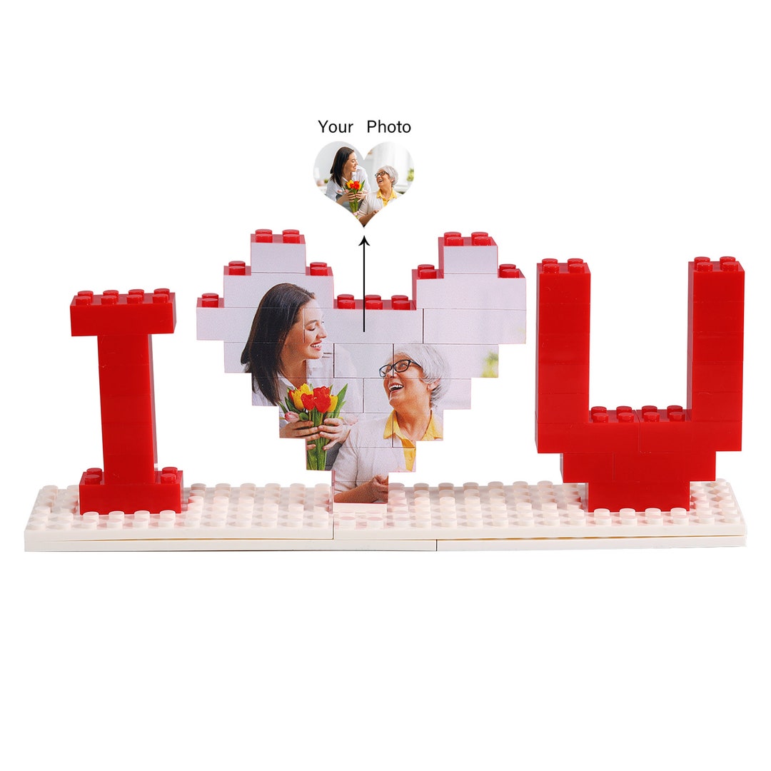 Personalized Heart Building Photo Blocks,custom Picture Brick Puzzle ...