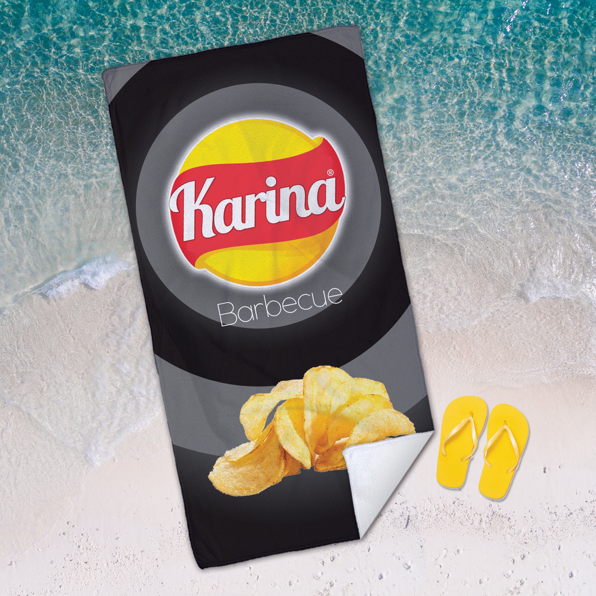 Personalized Potato Chips Beach Towel, Custom Name, Funny Food Gift - Etsy