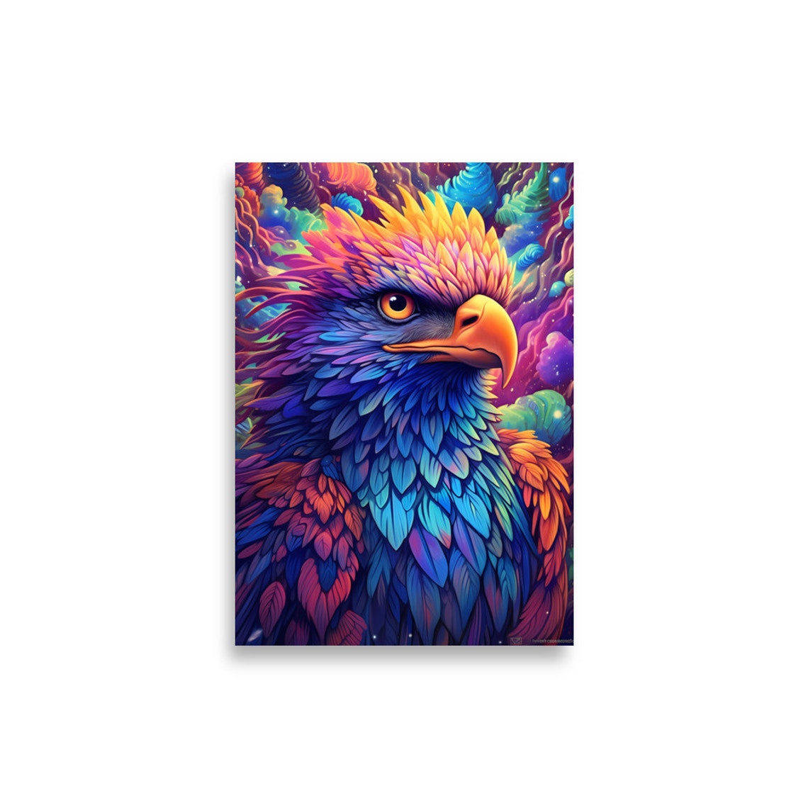 Psychedelic Eagle: Colorful and Vibrant Wall Print Poster Wildlife ...