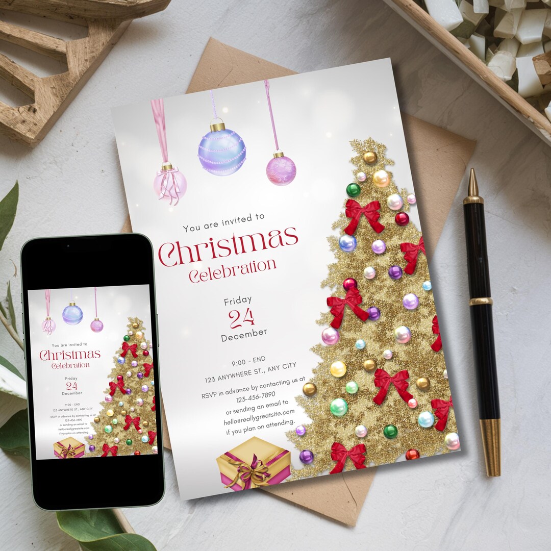 Editable Christmas Party Invitation Template (digital Download) - Etsy