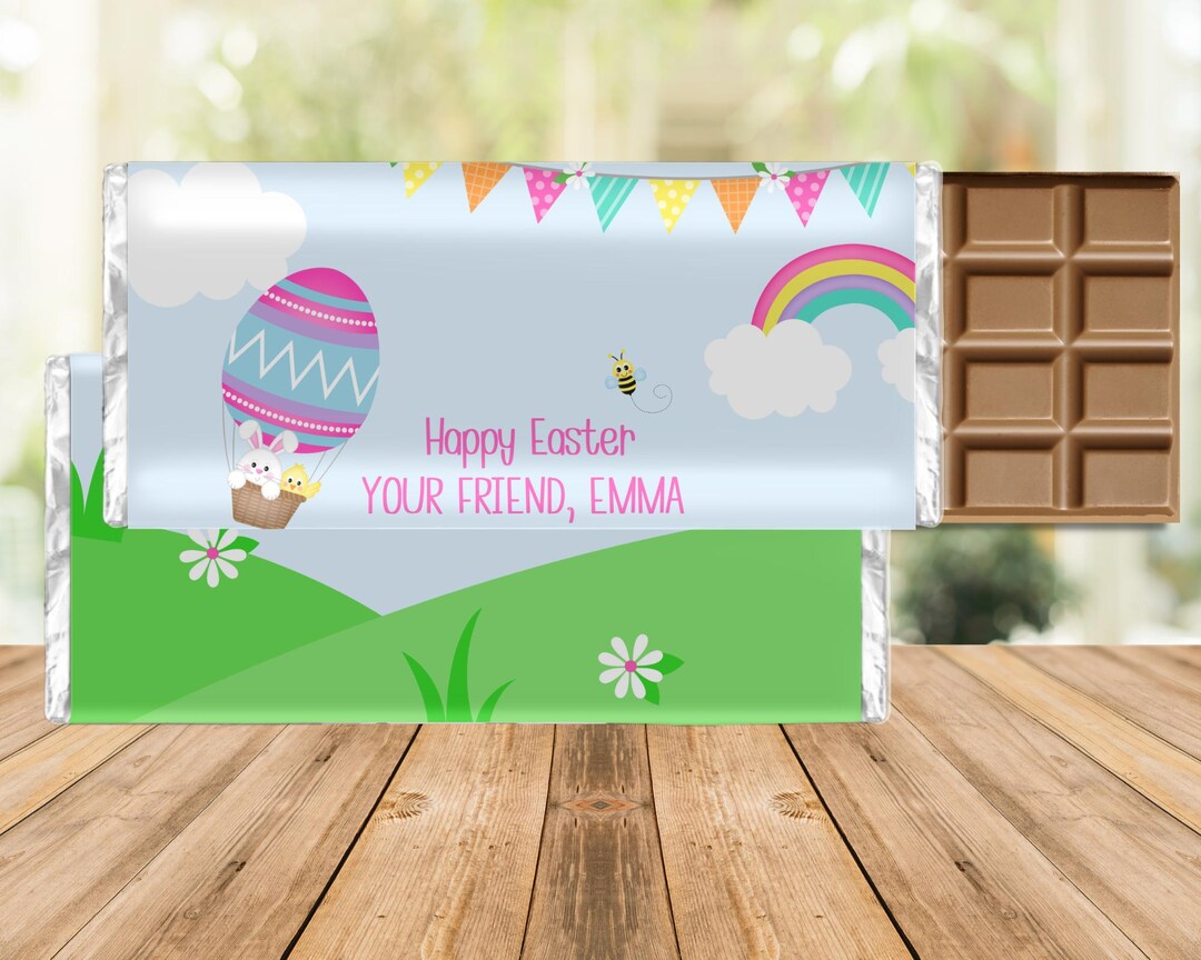 Easter Bunny Candy Bar Wrapper Favor - Digital Download - Editable ...