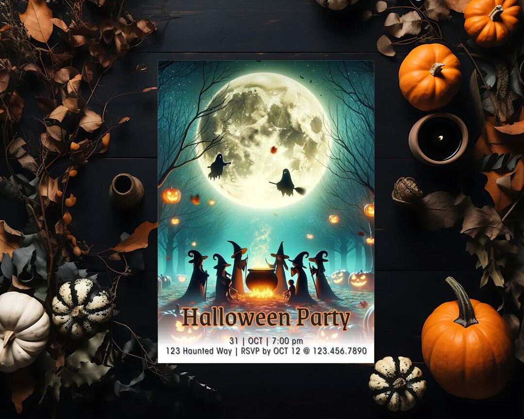 Halloween Witch Party Invitation | Customizable and Printable | DIY ...