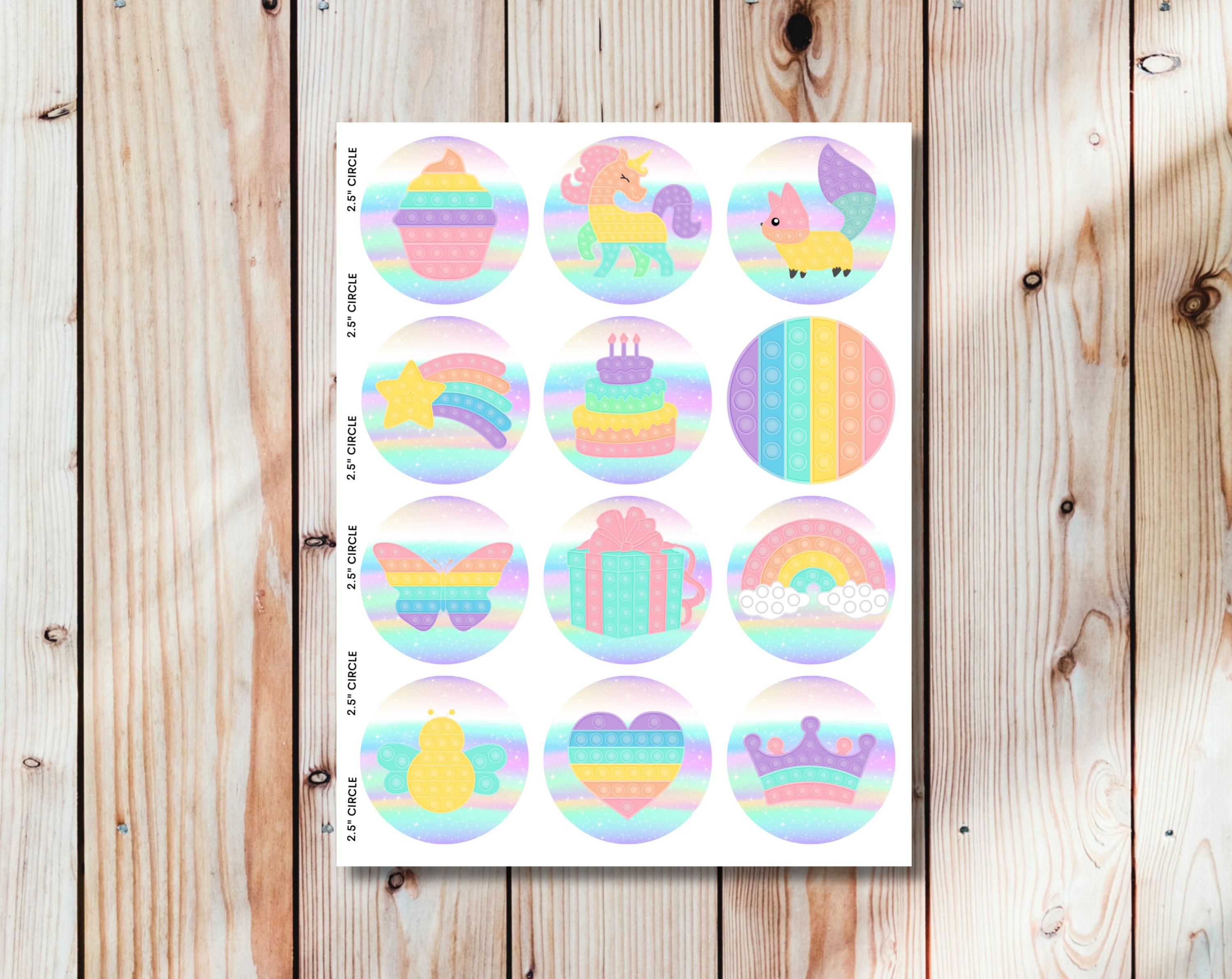 Editable Fidget Pop It Birthday Bundle Favors, Pop It Water Bottle ...