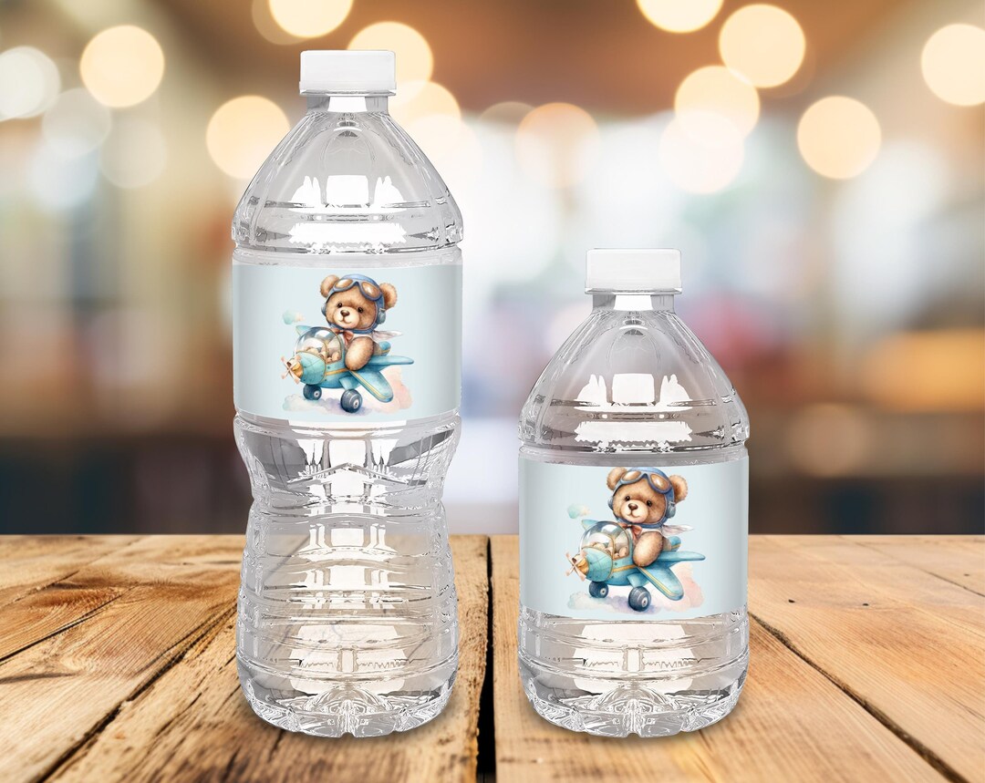 Teddy Bear Water Bottle Labels - It's a Boy- Baby Shower Decor ...