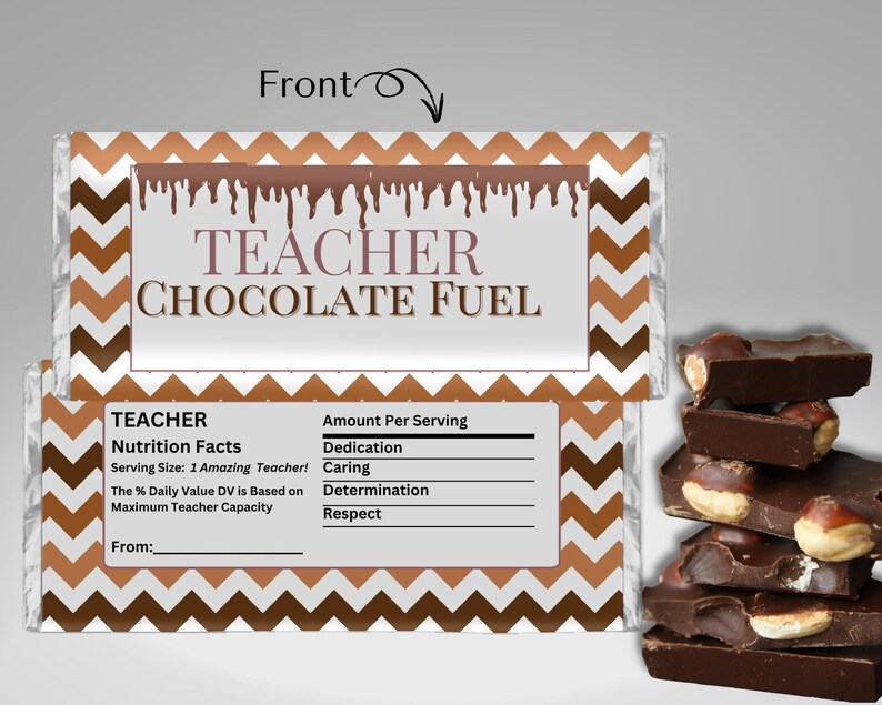 Editable Teacher Appreciation Candy Bar Wrapper, Teacher Gift ...