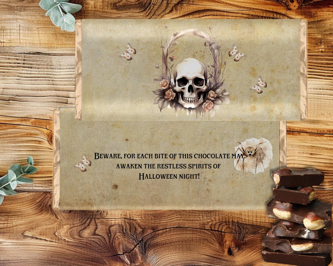Editable Halloween Candy Bar Wrapper: Spooky Party Favor (canva ...