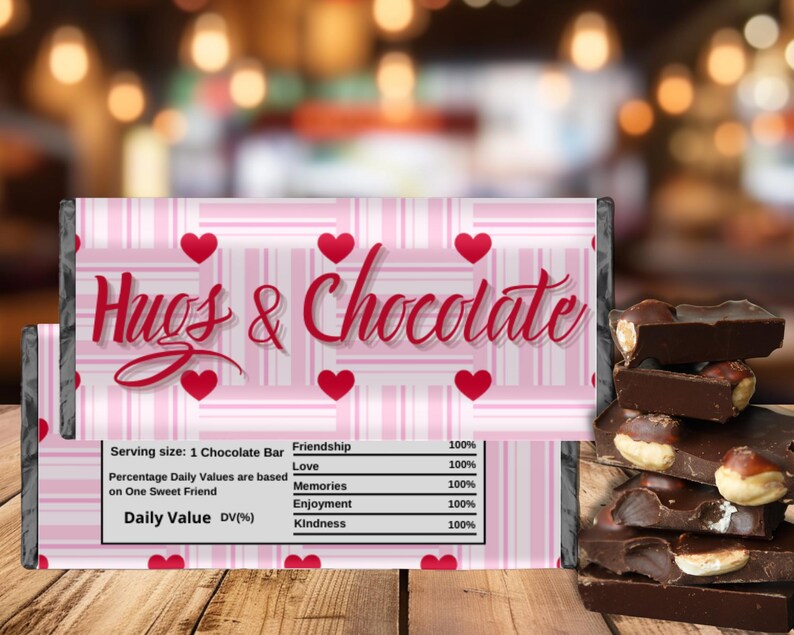 Editable Valentine's Day Candy Bar Wrapper - Customizable Chocolate ...