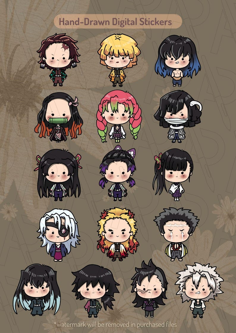 Full Body|demon Slayer|chibianime|tanjiro Kamado|nezuko Kamado|zenitsu ...