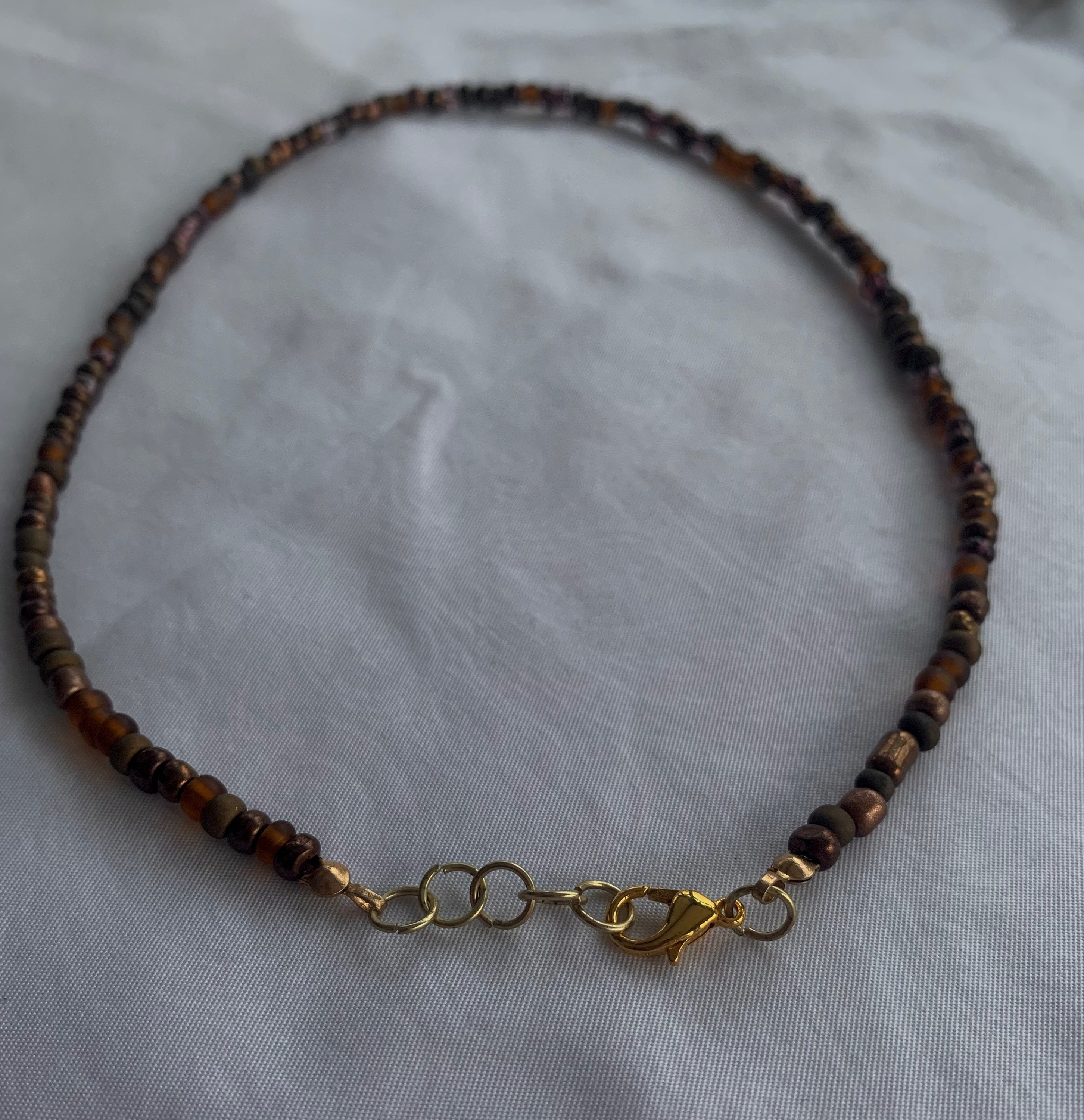 Chocolate Brown Necklace, Trendy Seed Bead Necklace - Etsy
