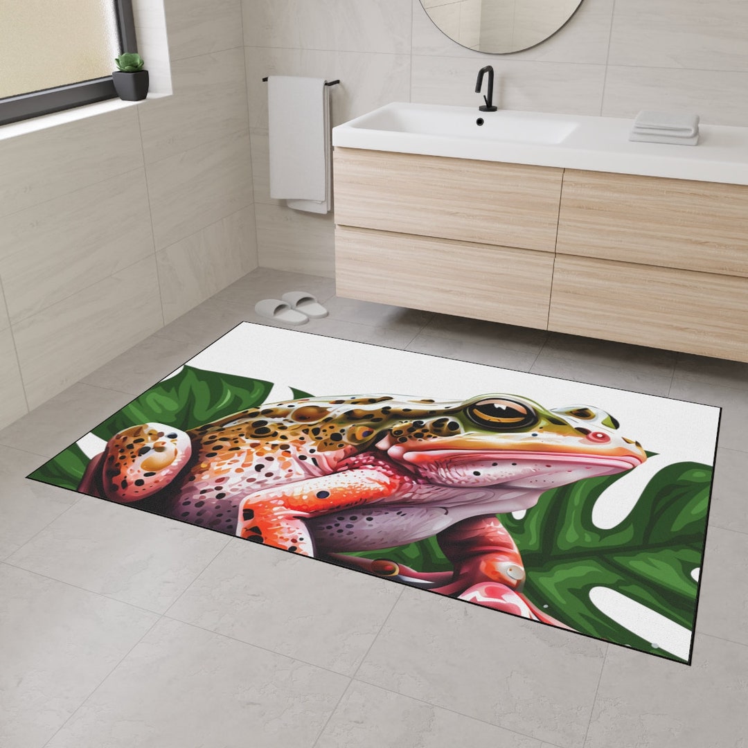 Tropical Frog Bathroom Mat, Bathroom Floor Mat, Colorful Frog Floor Mat ...
