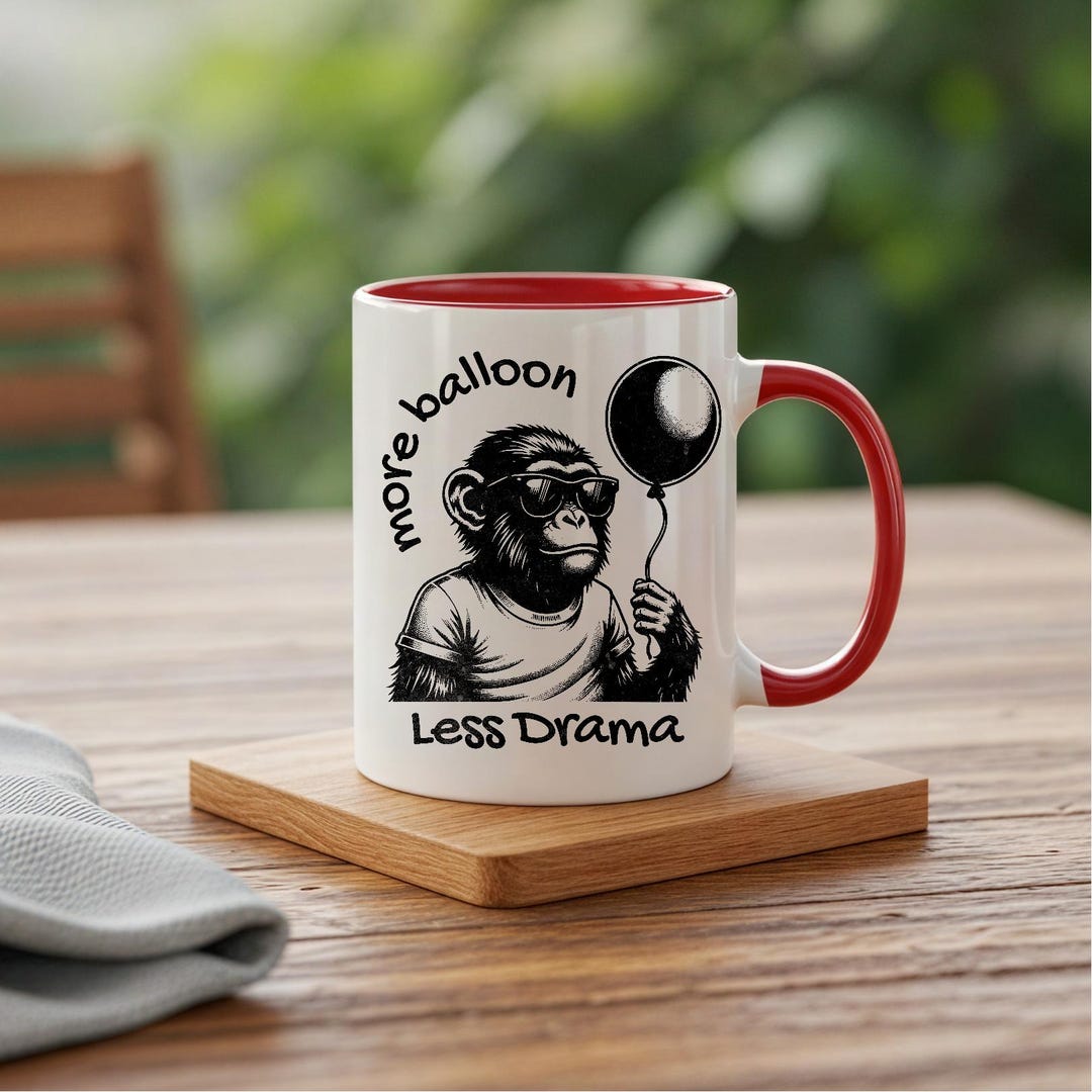 Funny Monkey Coffee Mug, Mental Health Mug, Gift for Coworker, Office ...
