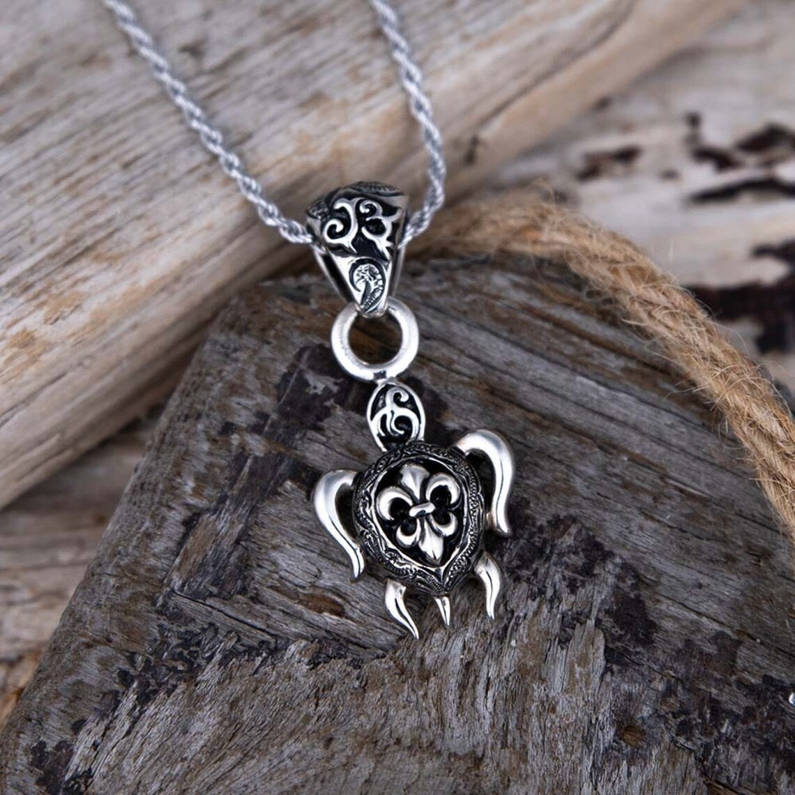 Gothic Sea Turtle Pendant - Etsy