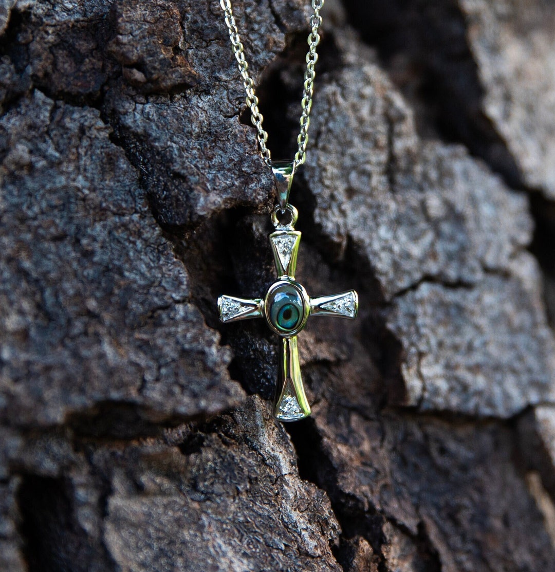 Abalone Centered Cross Pendant - Etsy