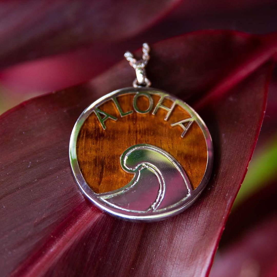 Koa Wood Aloha Wave Medallion - Etsy