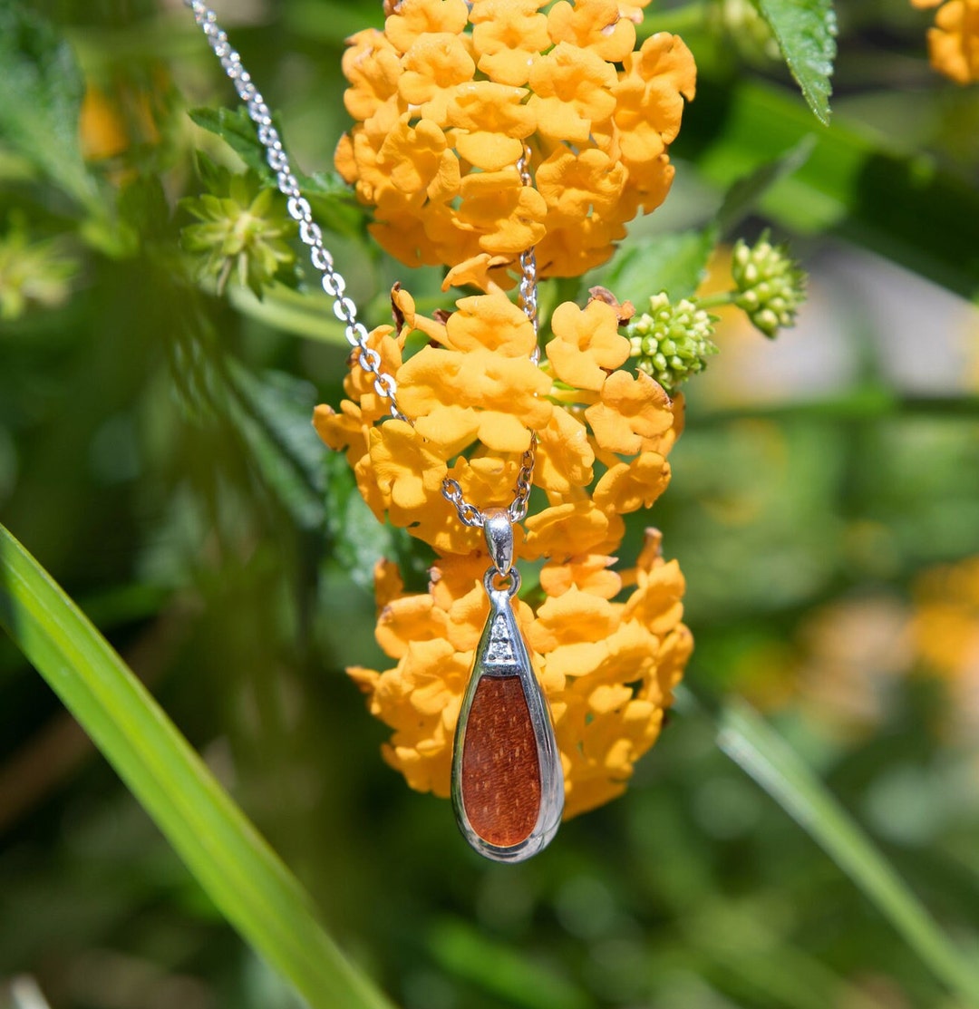 Koa Wood Salty Teardrop Pendant - Etsy