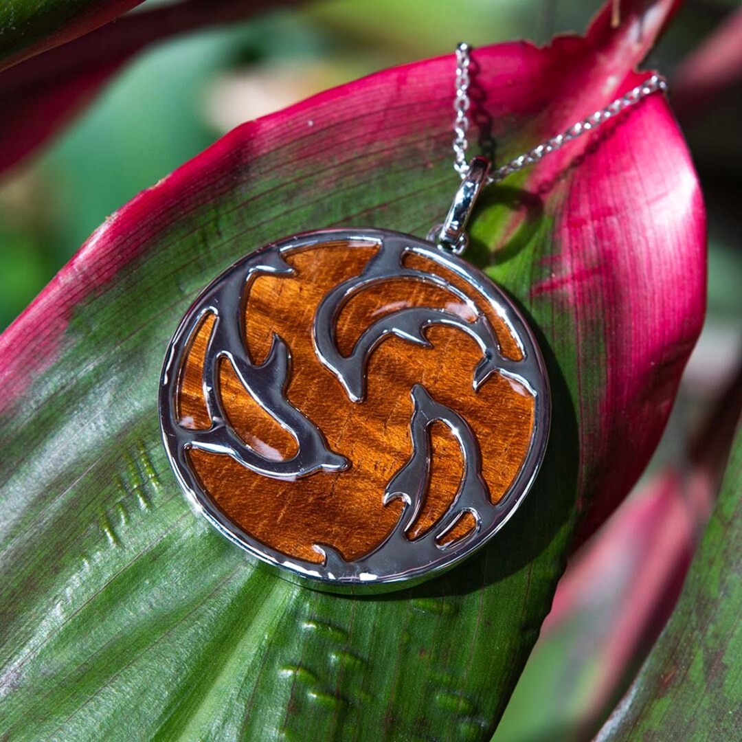 Koa Wood Dolphin Infinity Medallion - Etsy