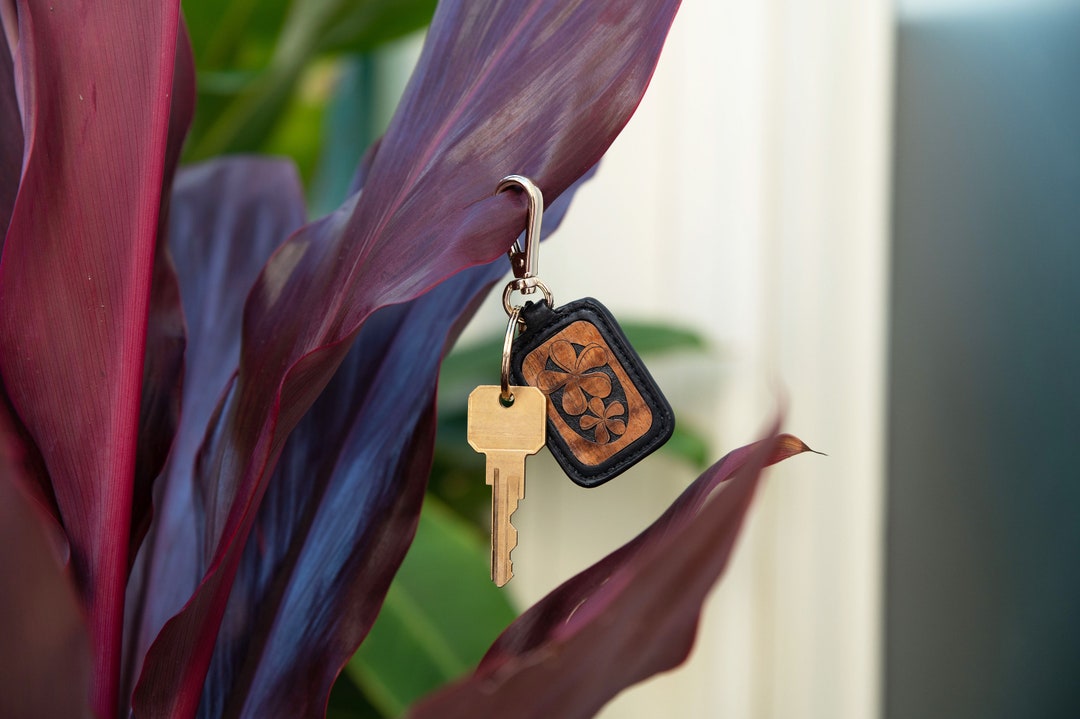 Koa Wood Plumeria Key Chain - Etsy
