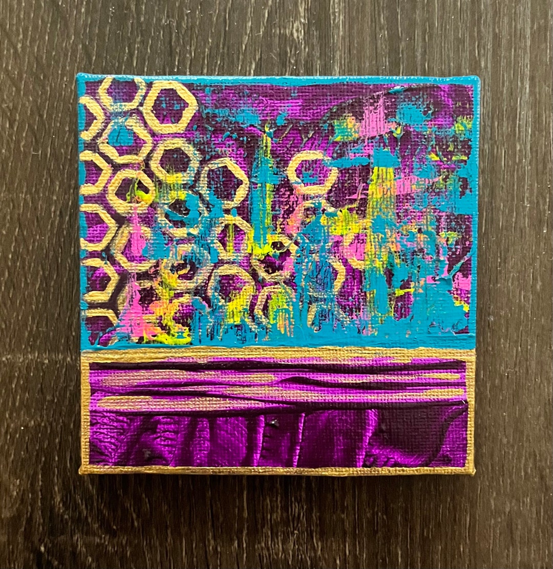 Small Original Abstract Honeycomb Painting - Etsy
