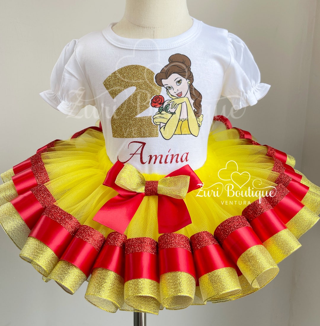 Belle From Beauty and the Beast Birthday Tutu Outfit - Etsy