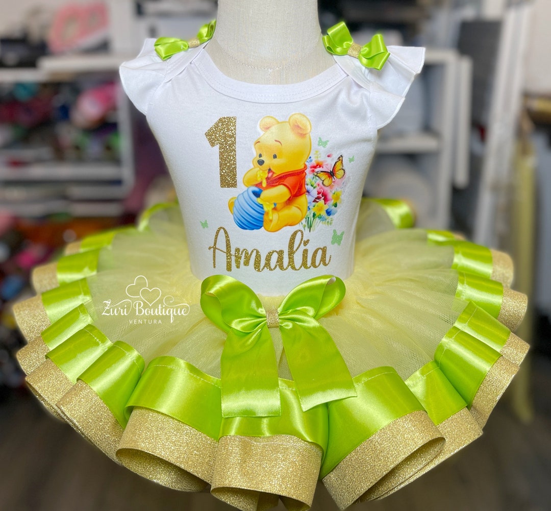 Winnie the Pooh Birthday Outfit Green and Yellow Gold - Etsy
