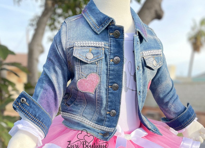 Rhinestone Birthday Girl Blinged Denim Jacket - Etsy