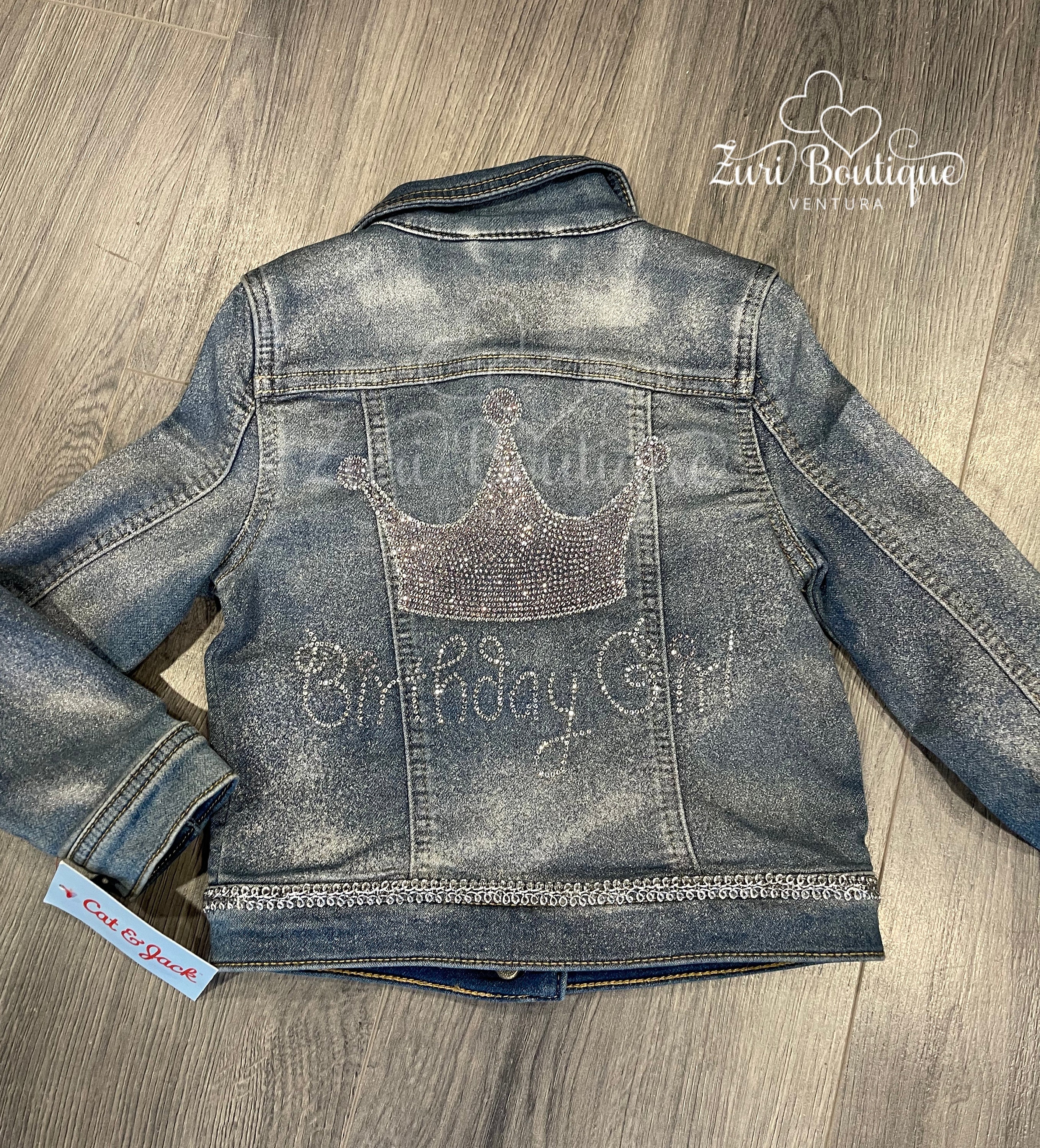 Rhinestone Birthday Girl Blinged Denim Jacket - Etsy