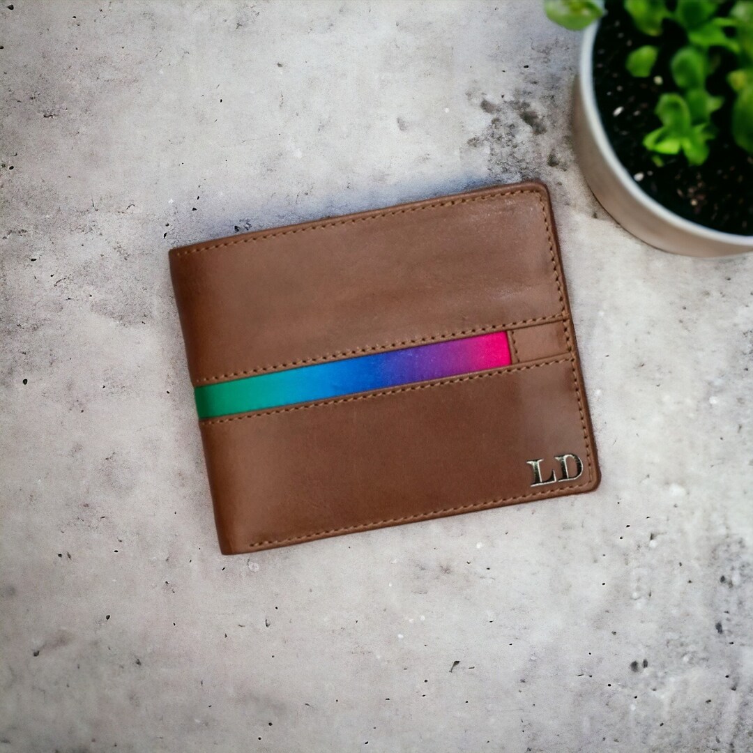 Personalised Pride Rainbow Leather Wallet Multicolor Coin Pocket ...