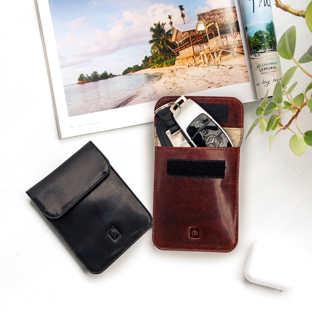 Faraday Pouch Signal Blocking Car Keys Case RFID Leather Key Wallet for ...