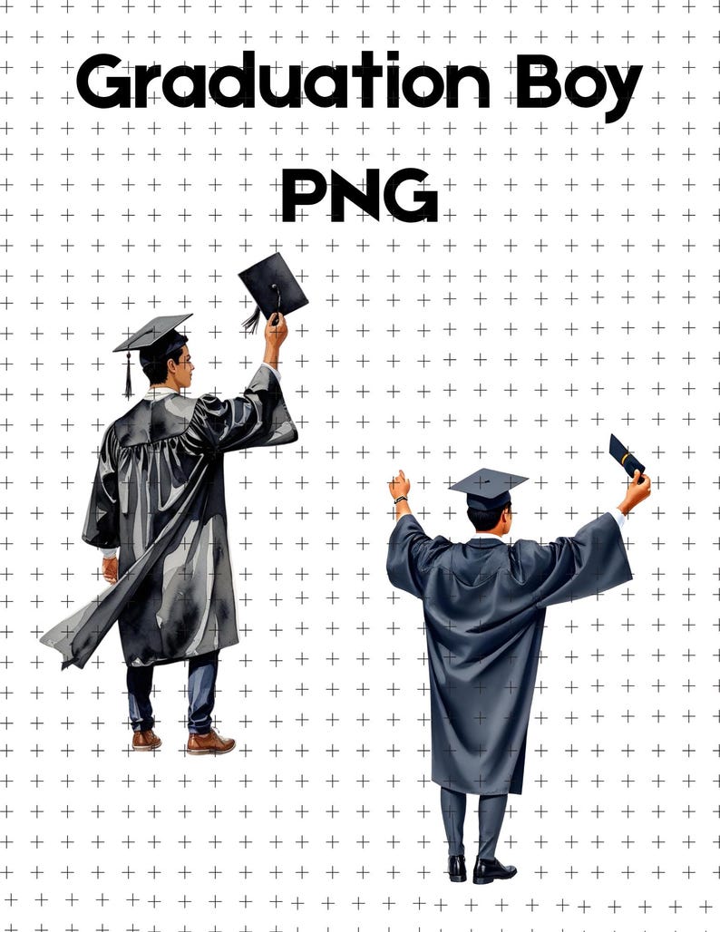 Graduation Boy PNG - Etsy