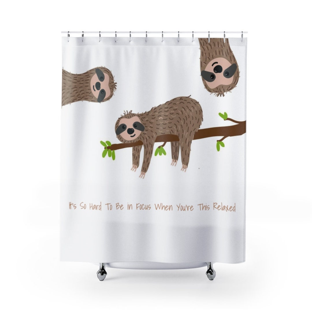 Sloth Shower Curtain Funny Shower Curtain Cottage Core Curtain Printed ...