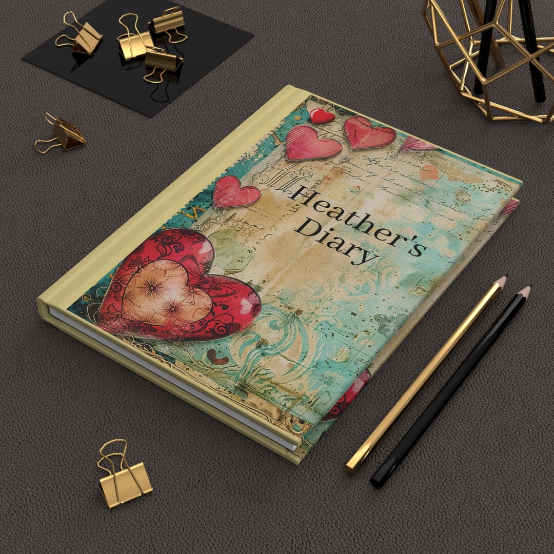 Heart Theme Hardcover Journal: Romantic Love Notes Diary - Etsy