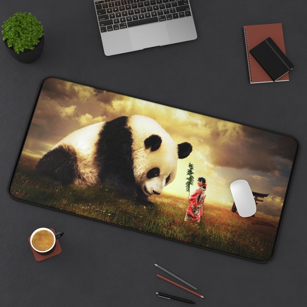 Panda Desk Mat - Desk Pad Mouse Pad 12inches - Panda Mouse Pads for ...