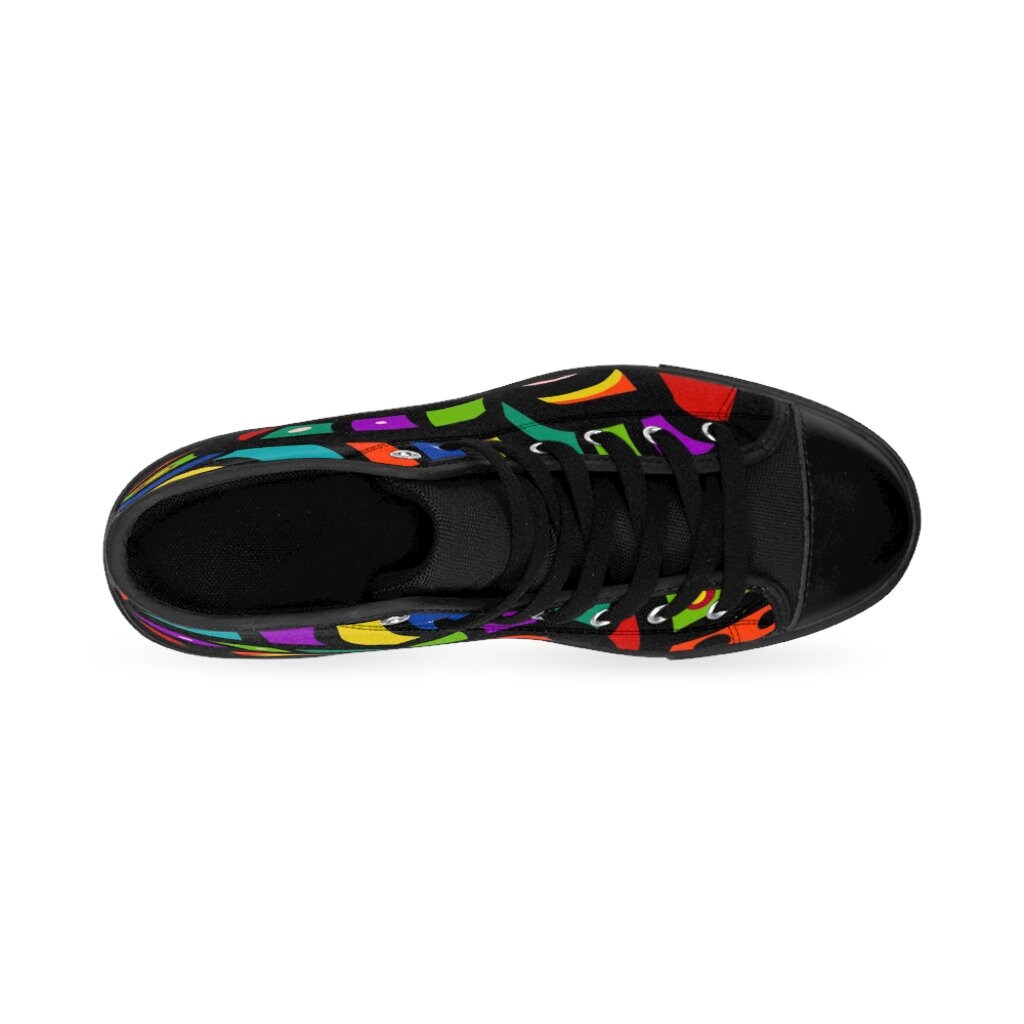 Abstract Art Shoes, Women's High-top Sneakers, Pop Art Sneakers ...