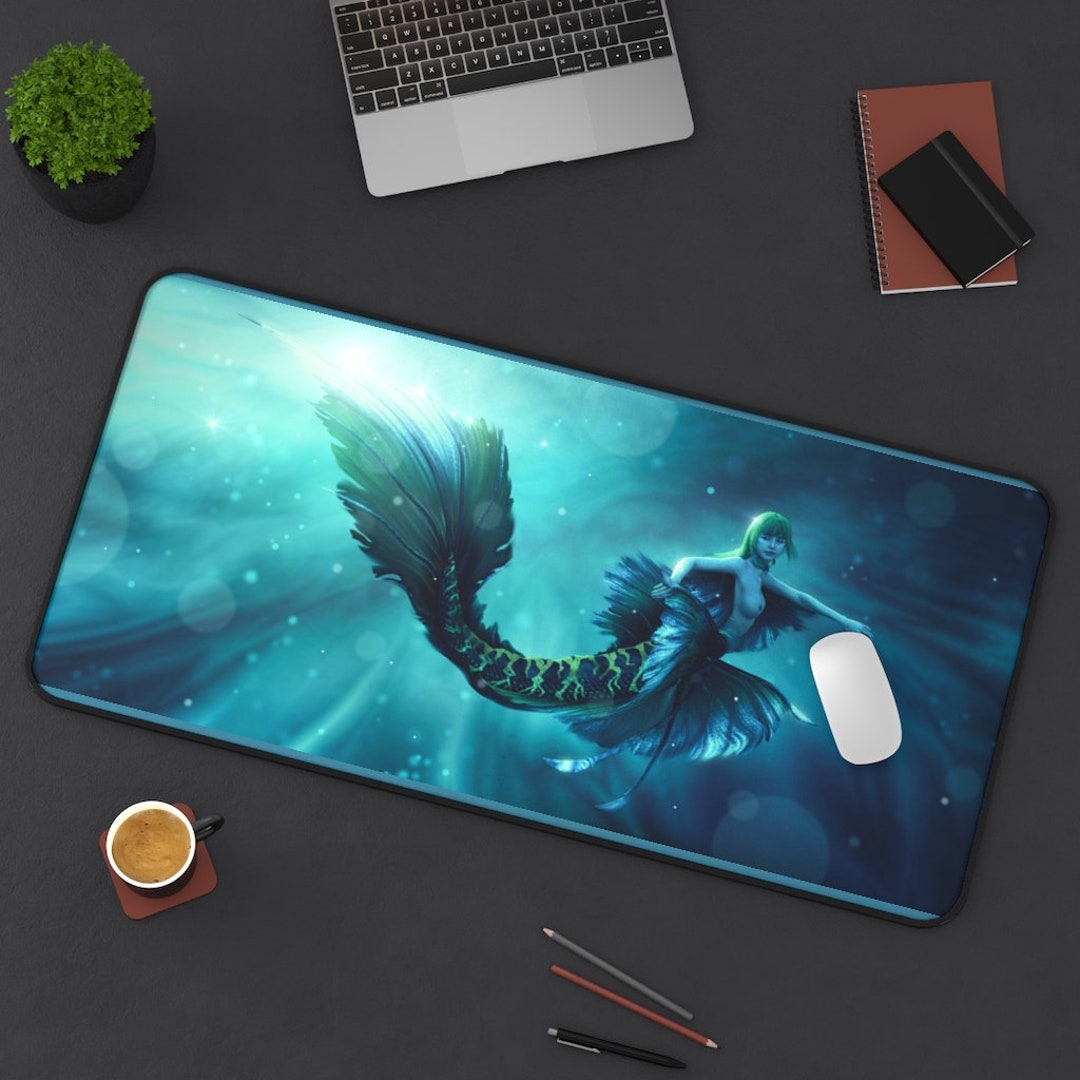 Mermaid Desk Mat - Fantasy Desk Pad- Large Mouse Paddesk Pad Mouse Pad ...