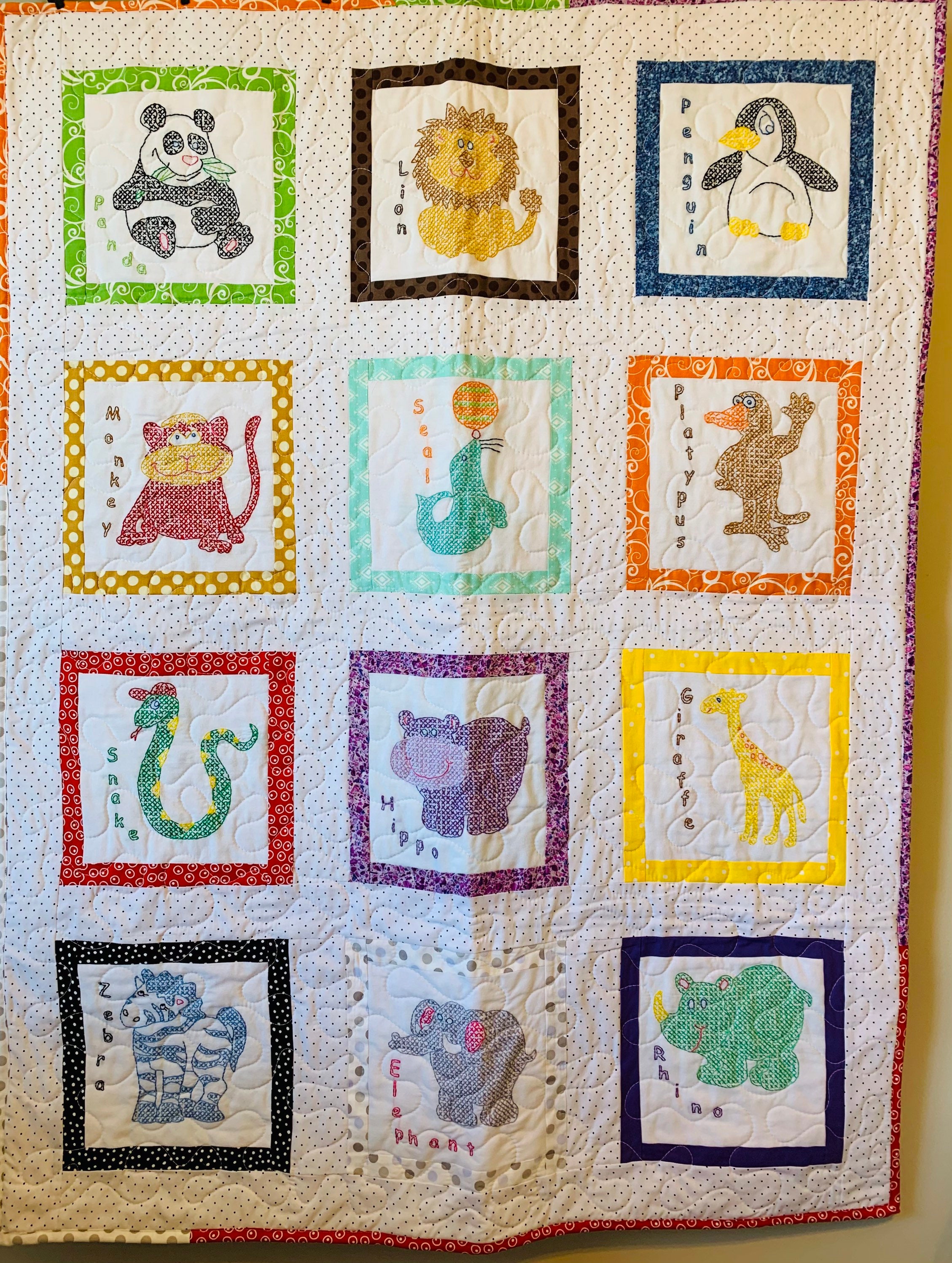 Zoo Animals Baby Quilt - Etsy