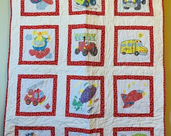 Transportation Quilt | Etsy