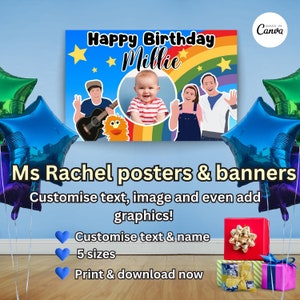 MS RACHEL BIRTHDAY Banner, Ms Rachel Party Decorations, Ms Rachel Party ...