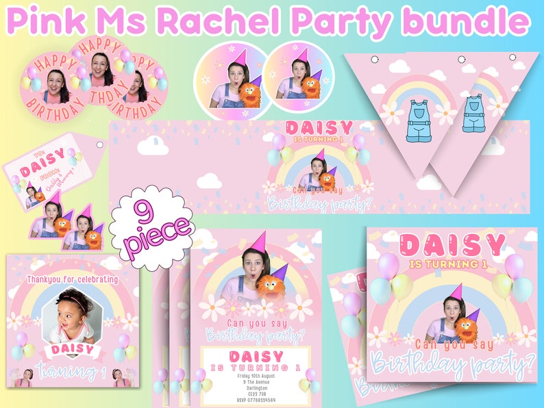 MS RACHEL BIRTHDAY Party Bundle Birthday Banner Birthday - Etsy