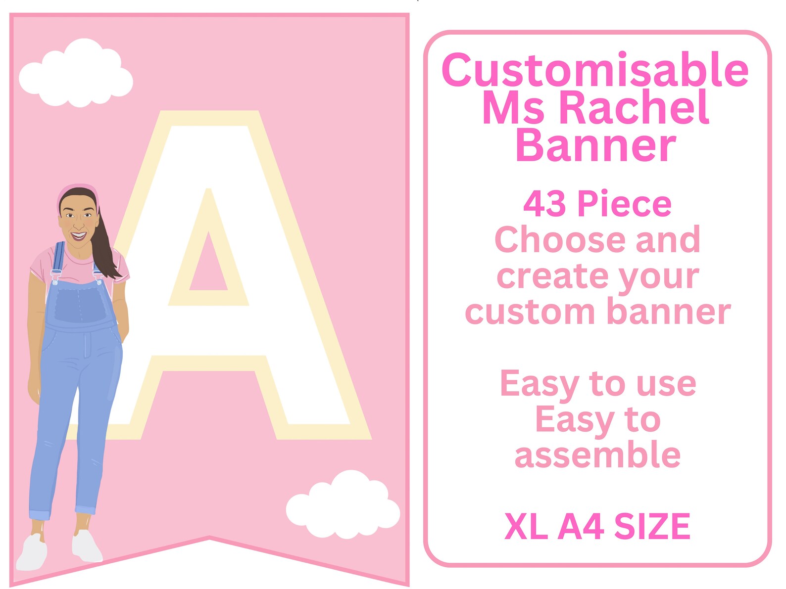 MS RACHEL BANNER, Ms Rachel Party Decorations, Printable, Edit on Canva ...