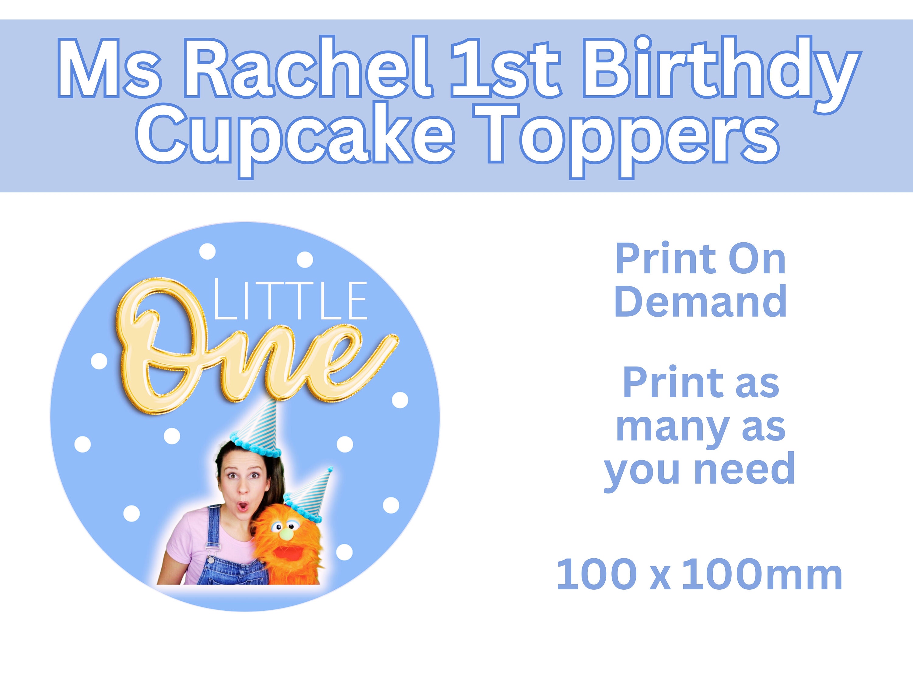 MS RACHEL BIRTHDAY Cupcake Toppers, Ms Rachel Party, Print on Demand ...