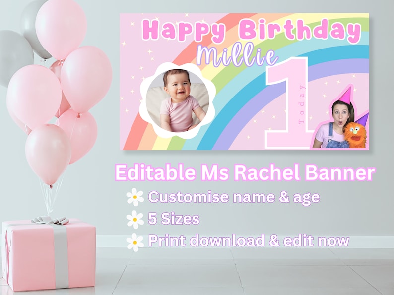 MS RACHEL BIRTHDAY Banner, Ms Rachel Party Decorations, Ms Rachel Party ...