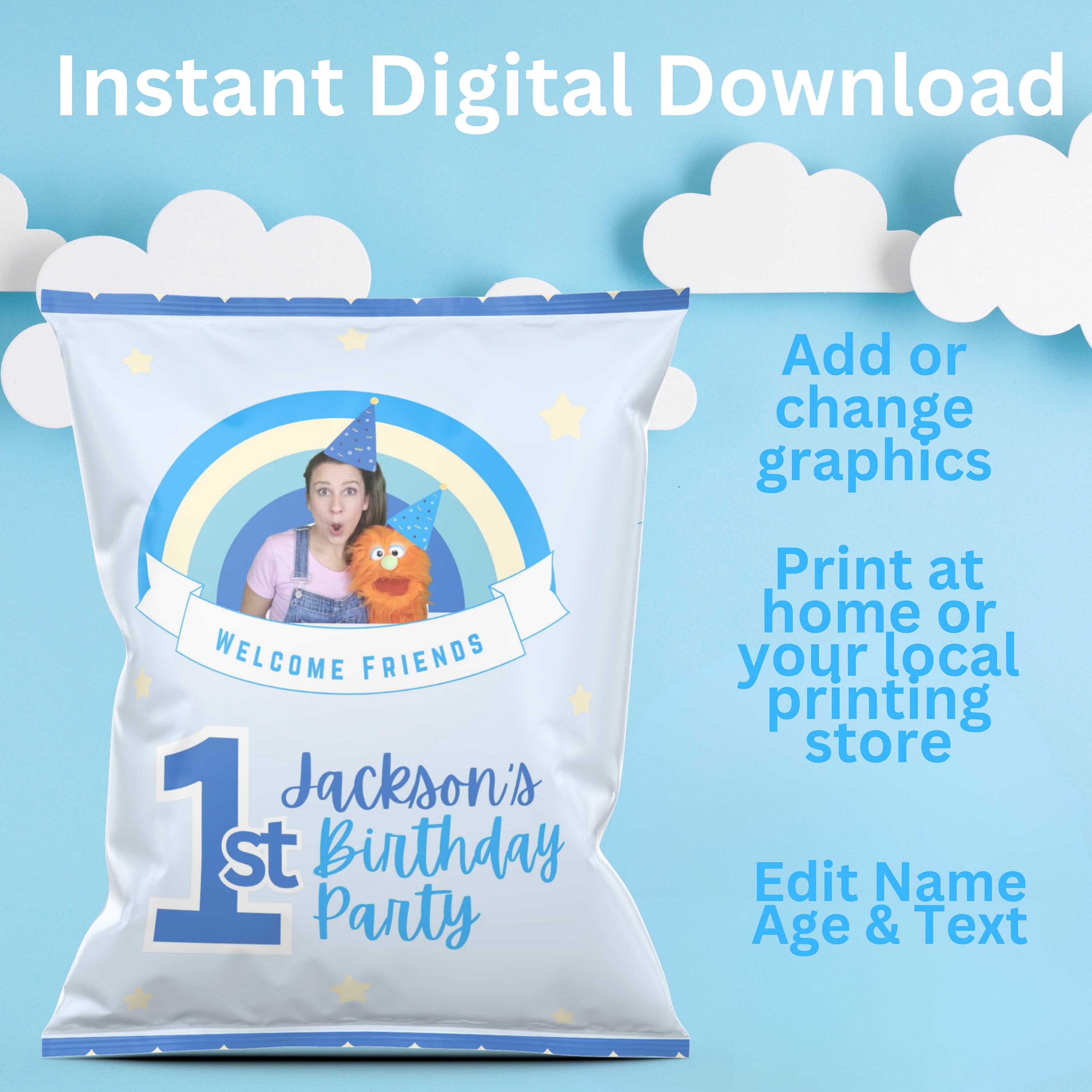 MS RACHEL BIRTHDAY Party Chip Bag, Ms Rachel Themed Birthday Decor ...