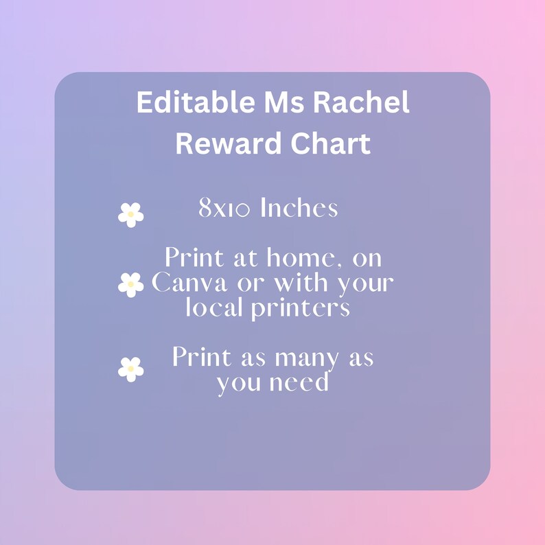 Ms Rachel Editable Reward Chart Reward Chart Digital - Etsy