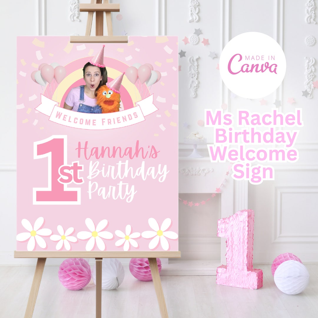MS RACHEL BIRTHDAY Welcome Sign Ms Rachel Party Decorations - Etsy