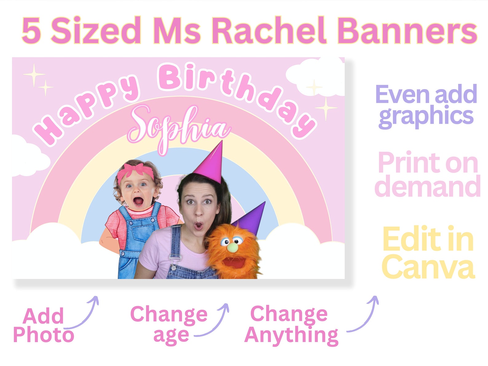MS RACHEL BIRTHDAY Banner, Ms Rachel Party Decorations, Ms Rachel Party ...